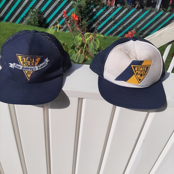 None | Accessories | Lot Of 2 Vintage New Jersey State Police Snapback ...